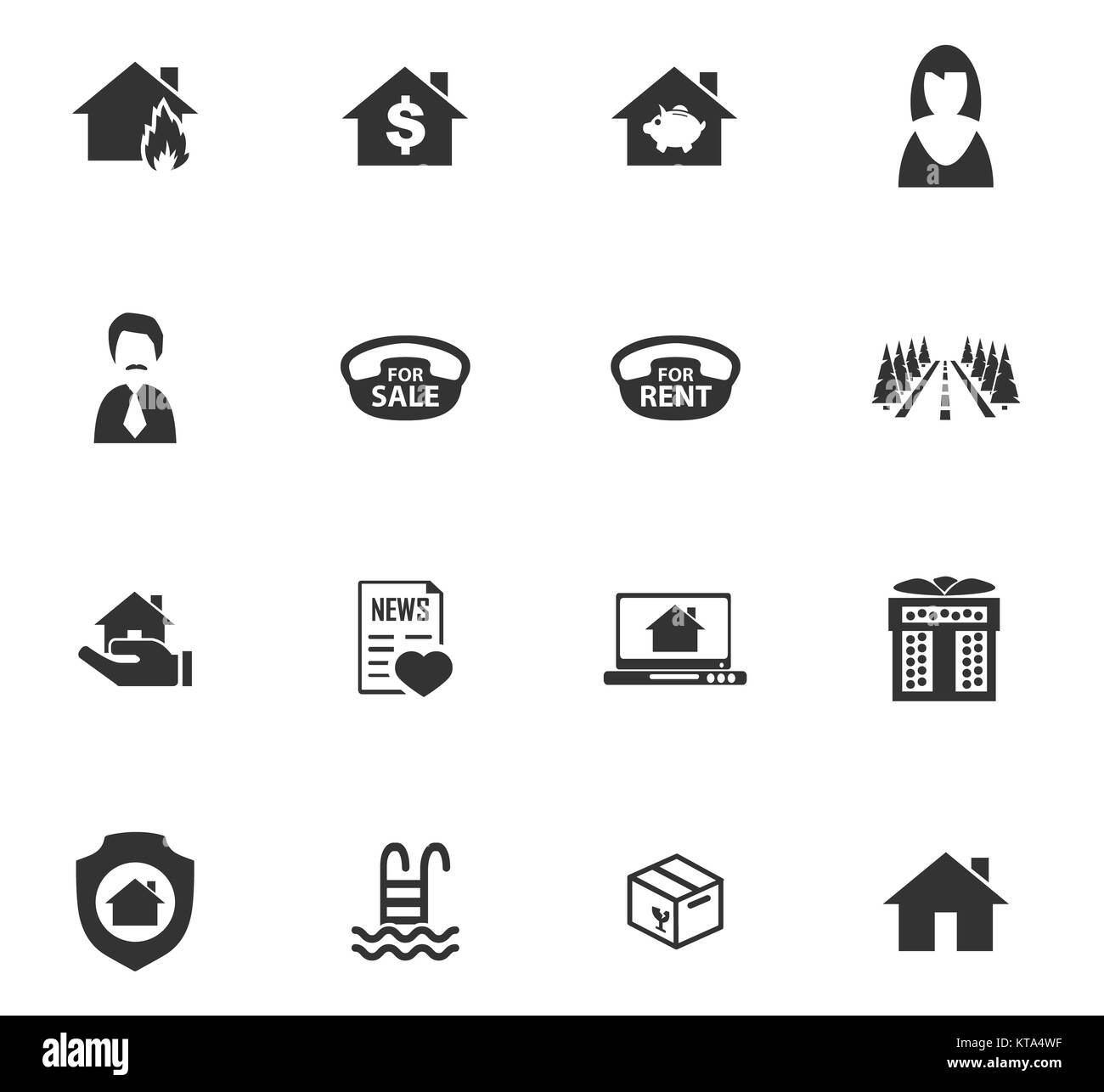 Real estate icons set Stock Photo - Alamy