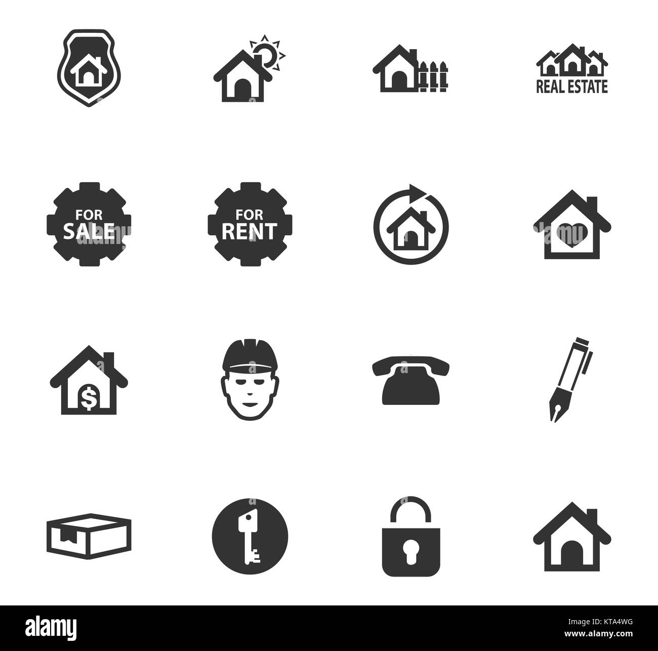 Real estate icons set Stock Photo - Alamy