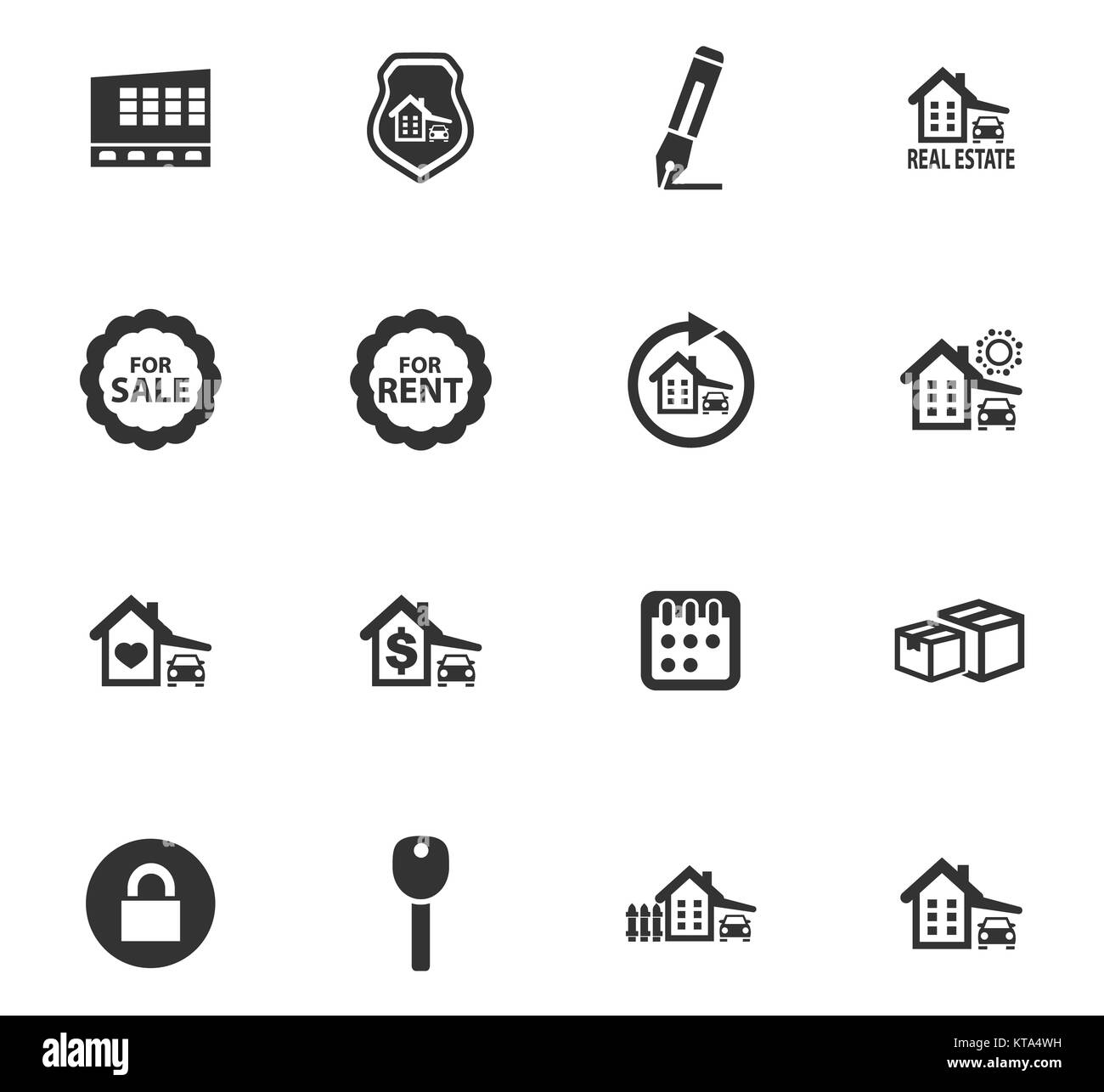 Real estate icons set Stock Photo - Alamy