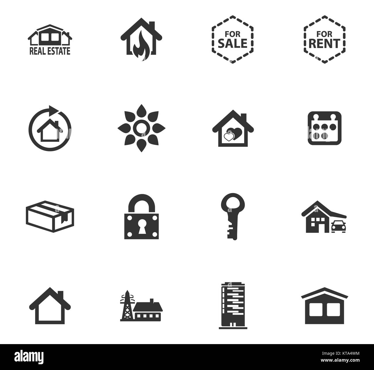 Real estate icons set Stock Photo - Alamy