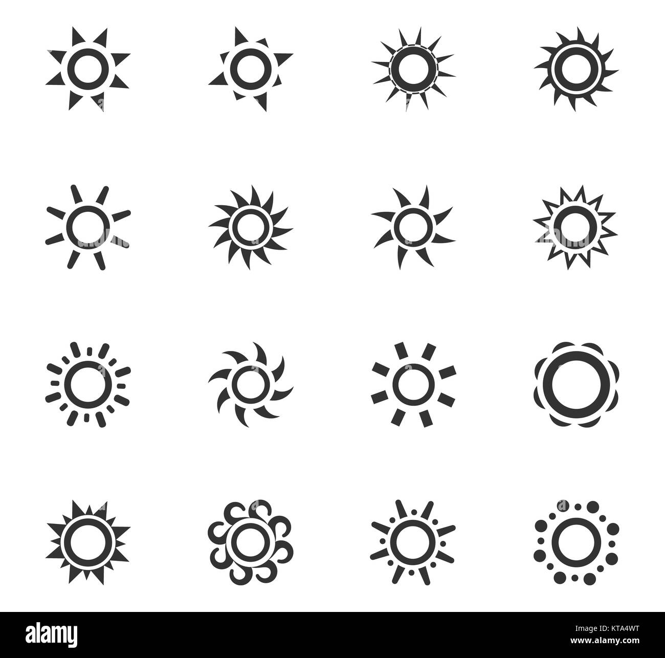Set of sun icons Stock Photo - Alamy