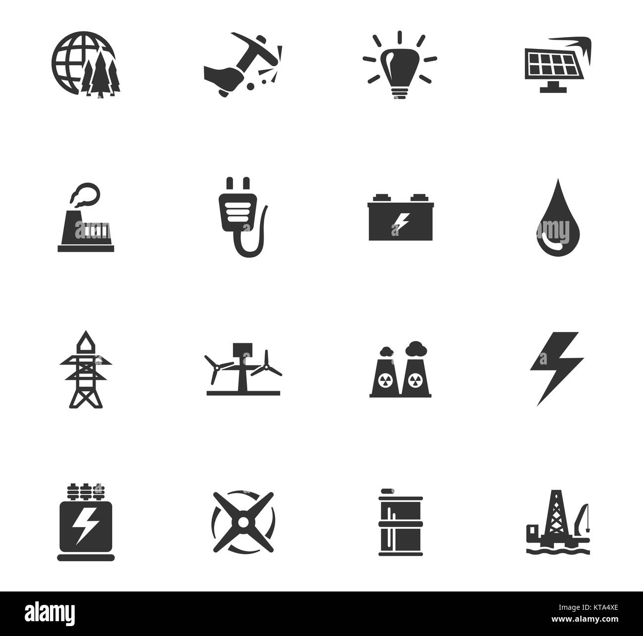 Alternative energy icons set Stock Photo - Alamy