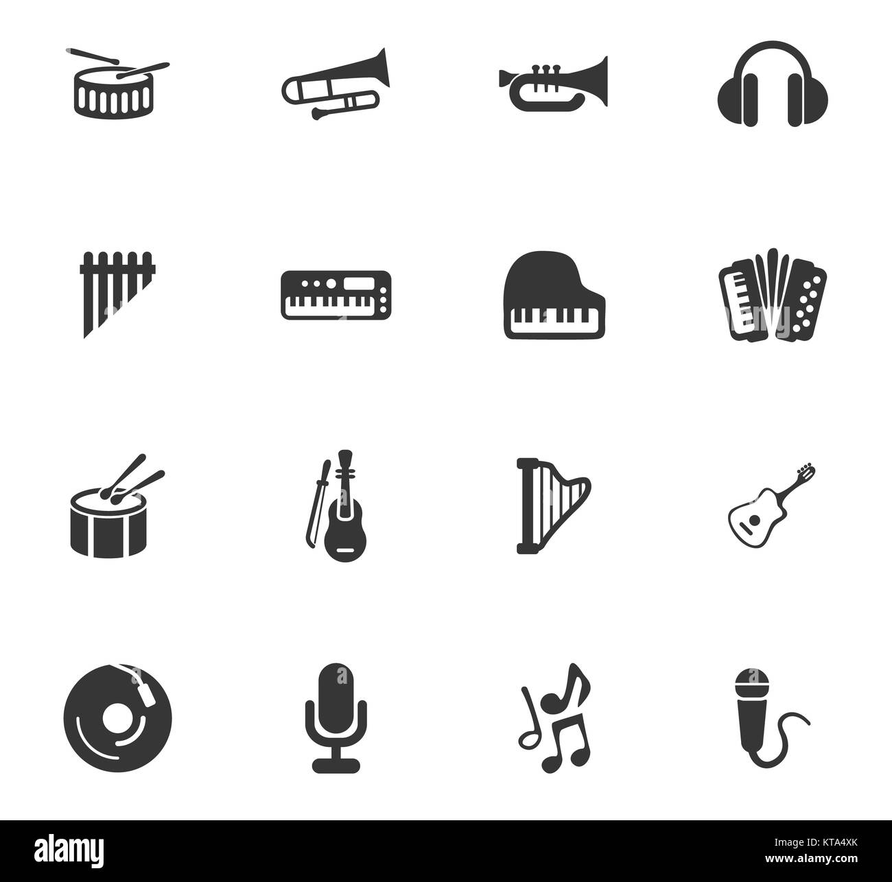 Music icons set Stock Photo - Alamy