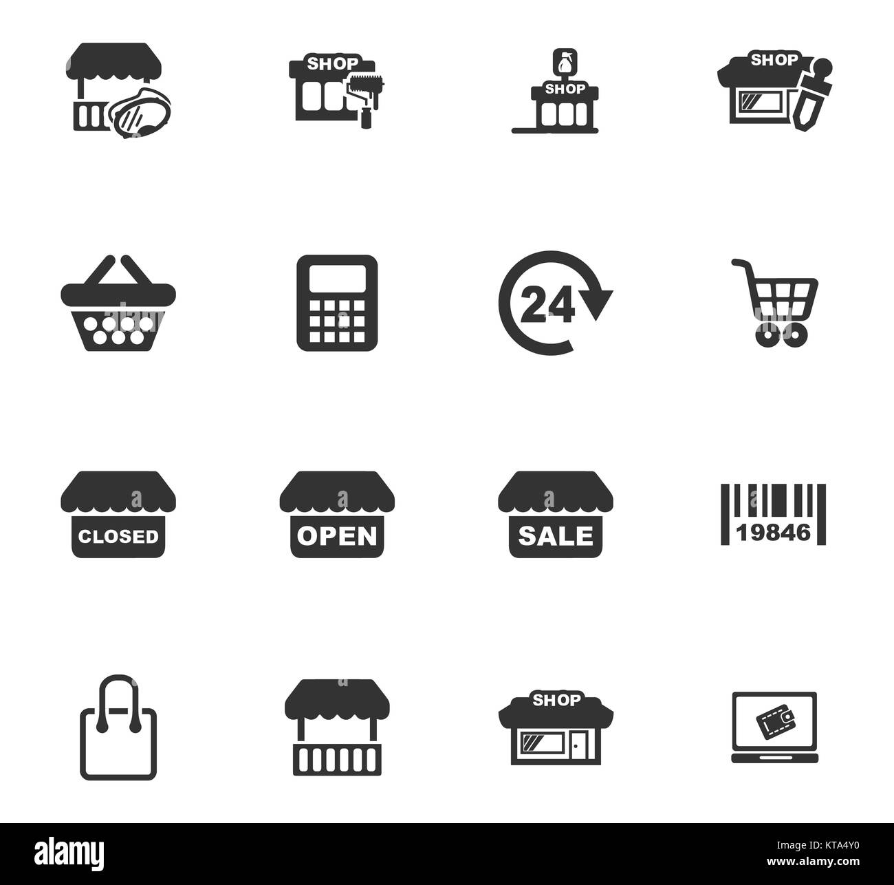 Shop icons set Stock Photo - Alamy