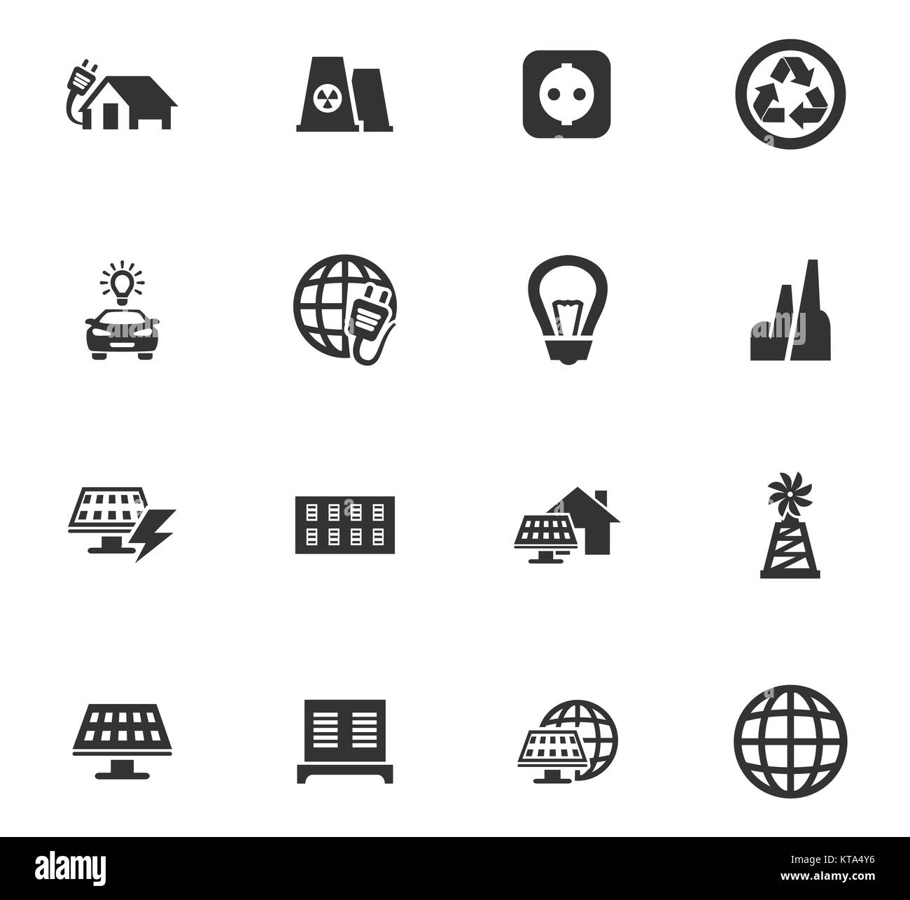 Alternative energy icons set Stock Photo - Alamy