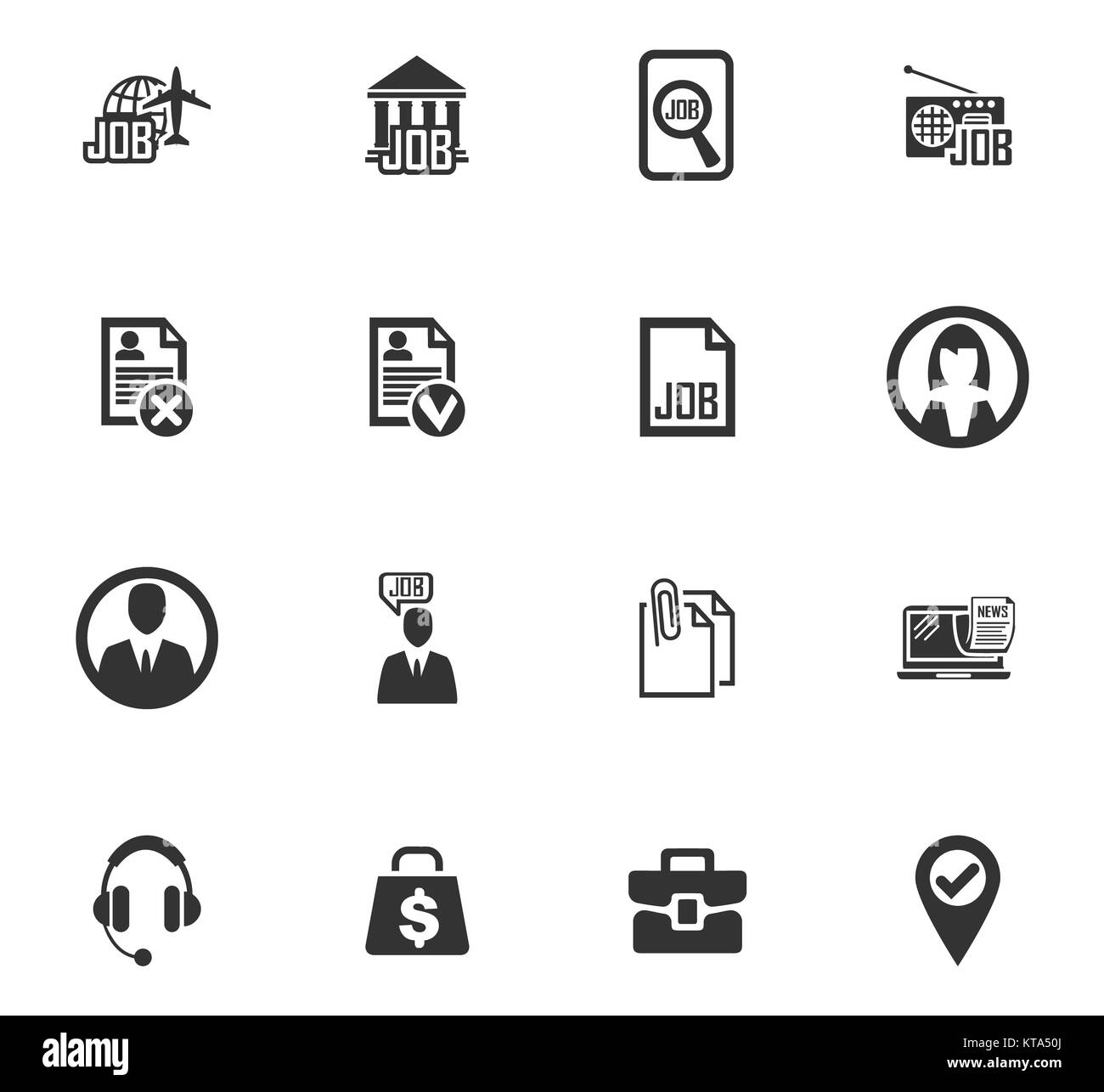 Job icons set Stock Photo - Alamy