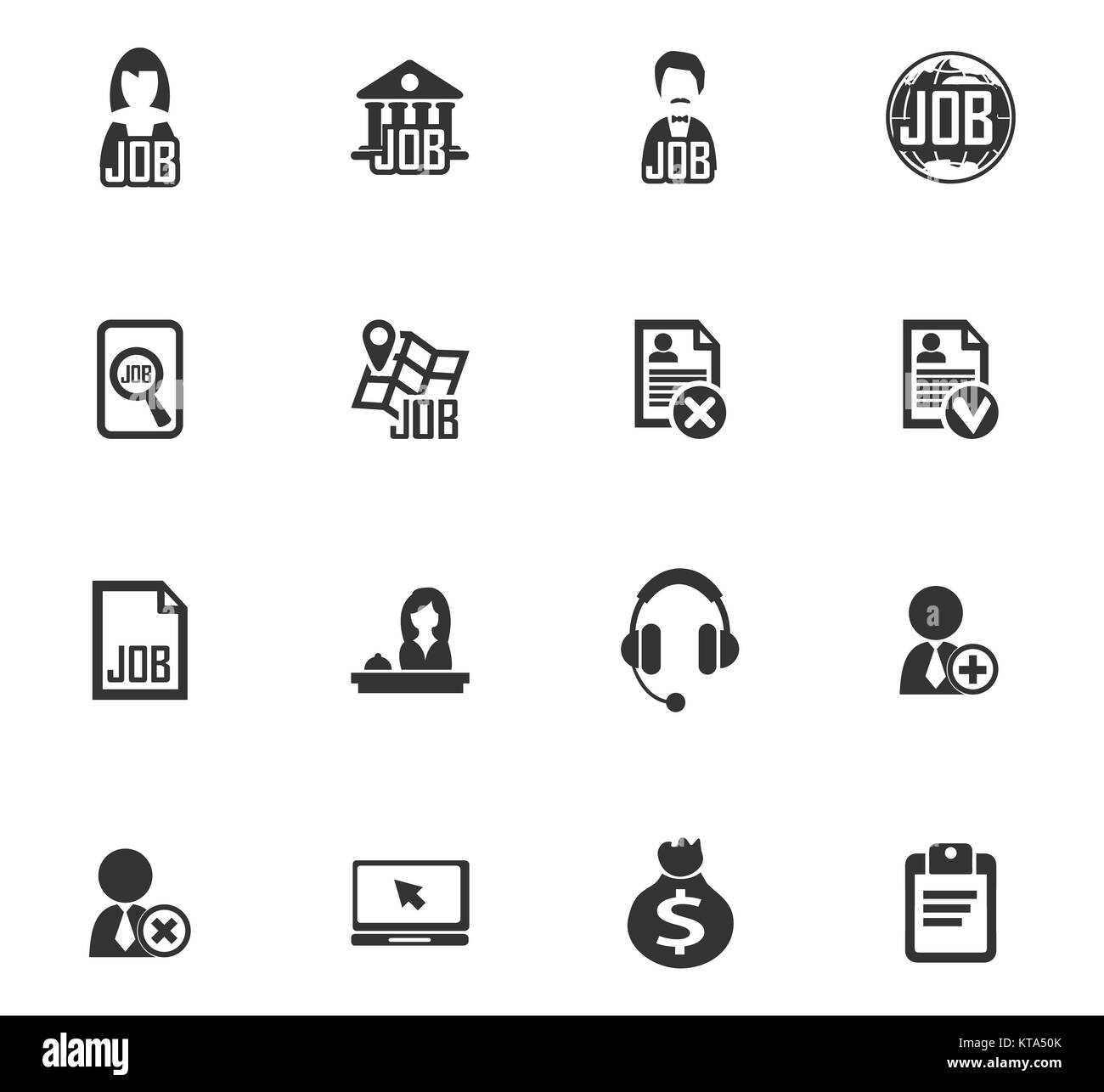 Job icons set Stock Photo - Alamy