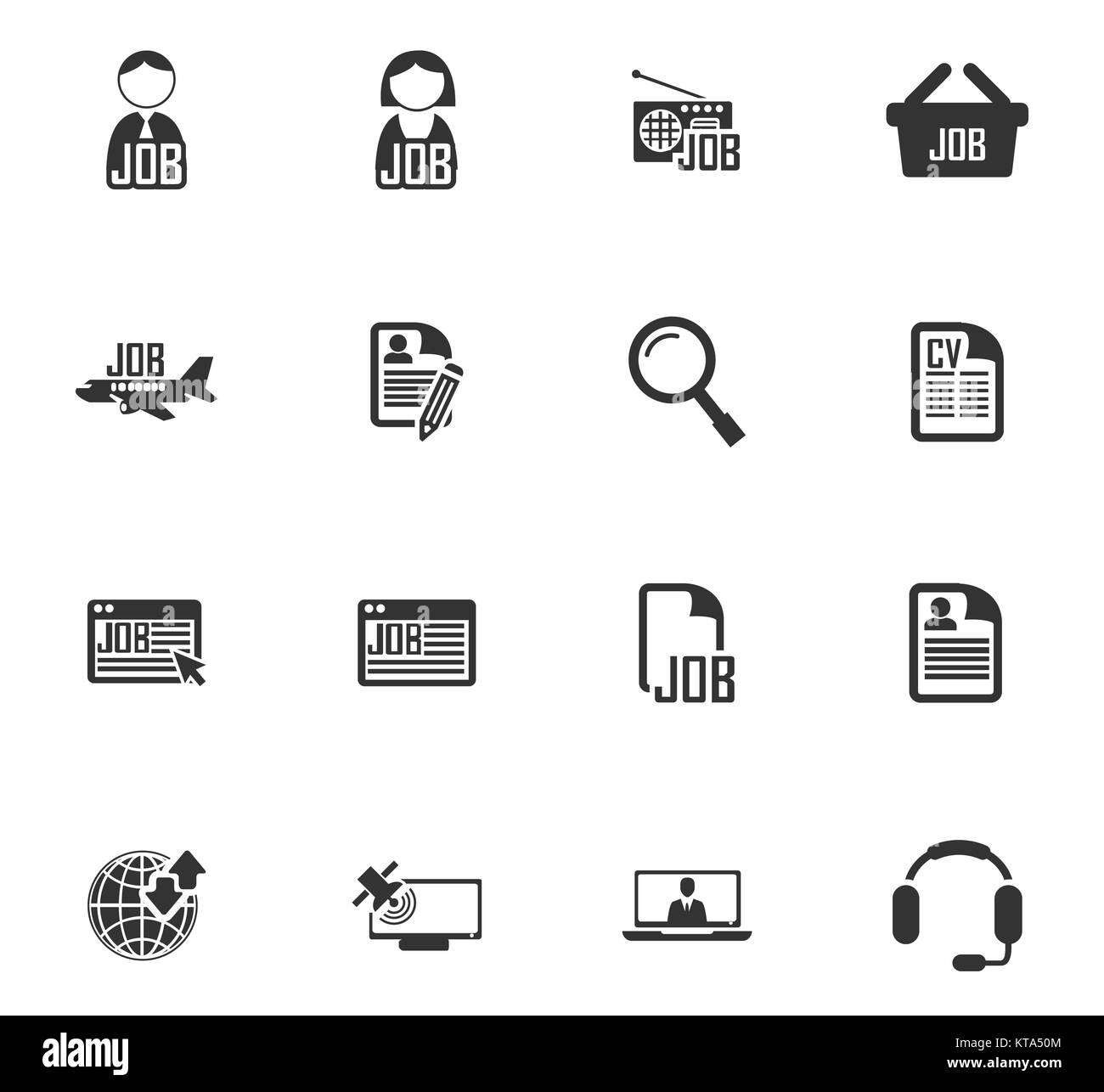 Job icons set Stock Photo - Alamy