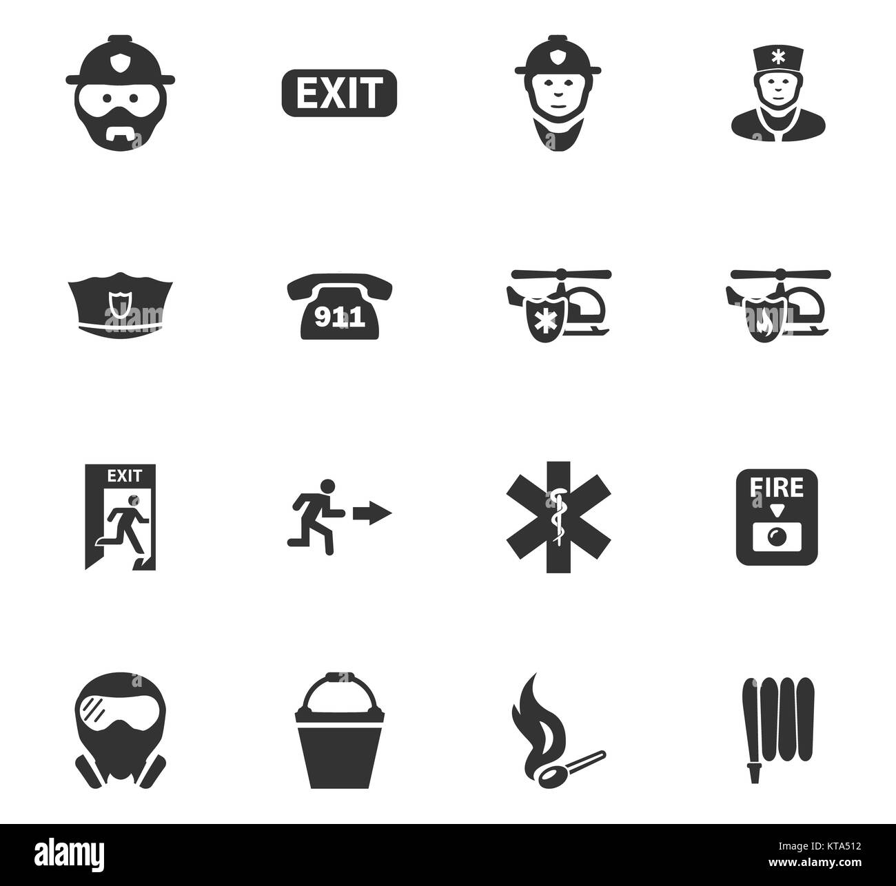 Emergency icons set Stock Photo - Alamy