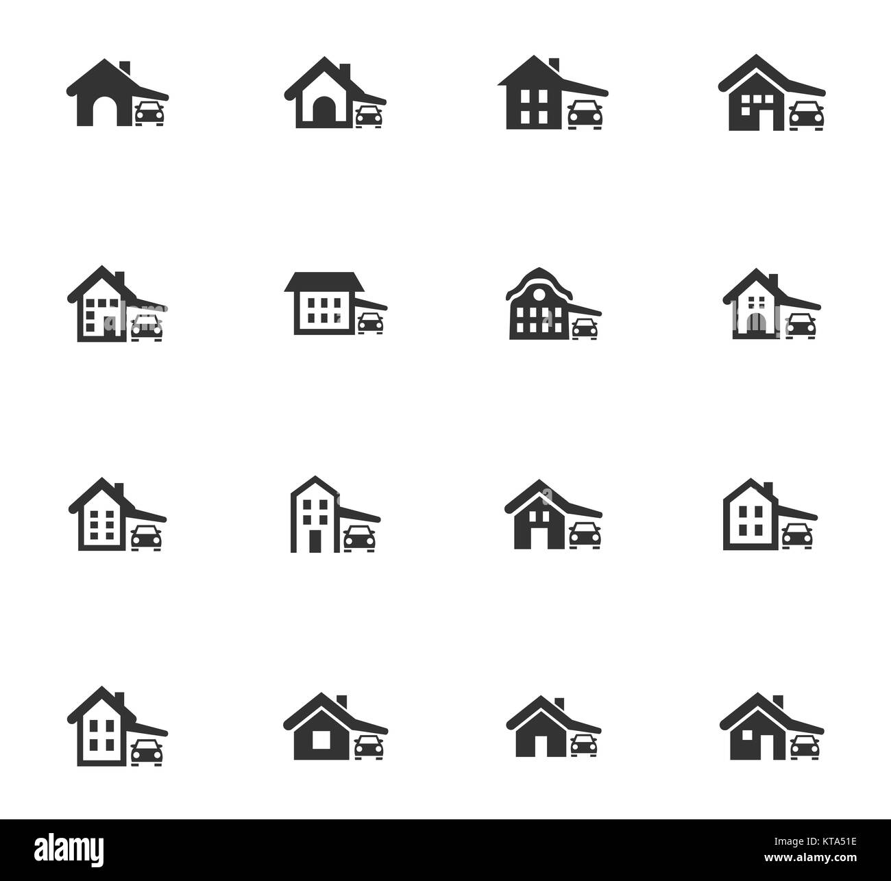 house type icons set Stock Photo - Alamy