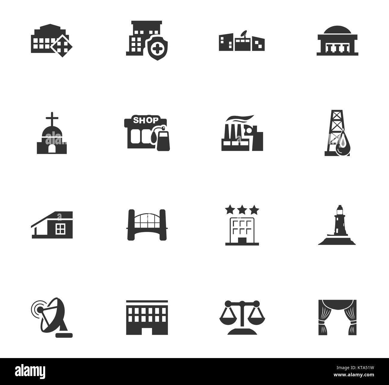 Infrastucture of the city icons set Stock Photo - Alamy