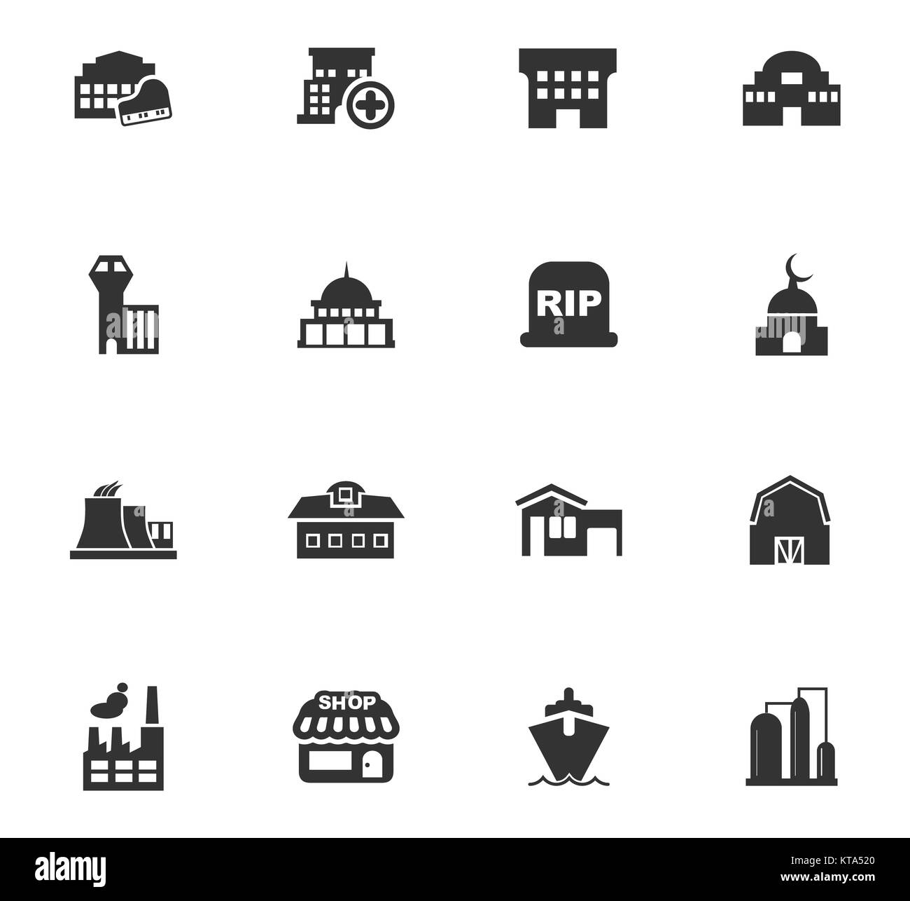 Infrastucture of the city icons set Stock Photo - Alamy