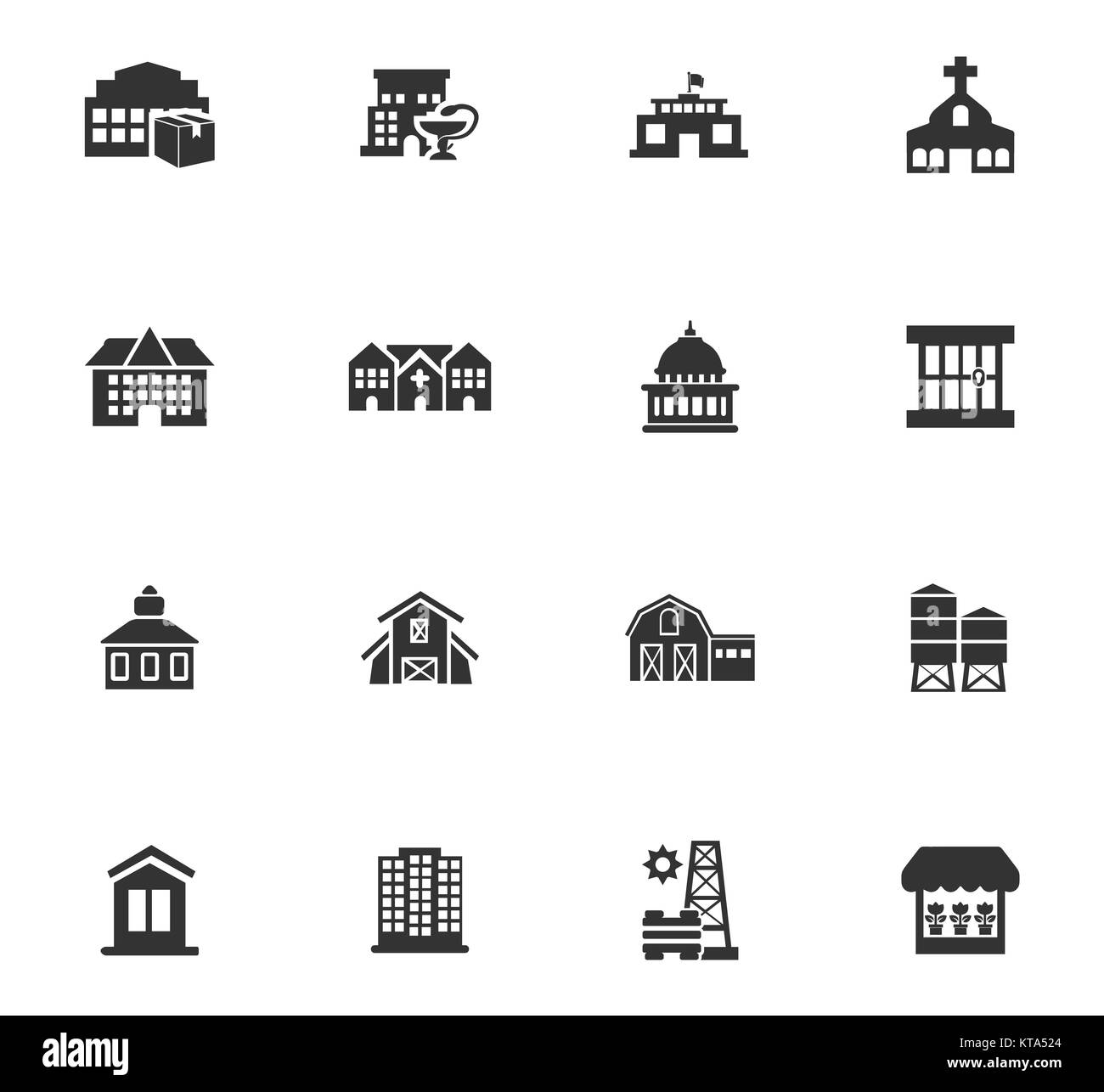 Infrastucture of the city icons set Stock Photo - Alamy