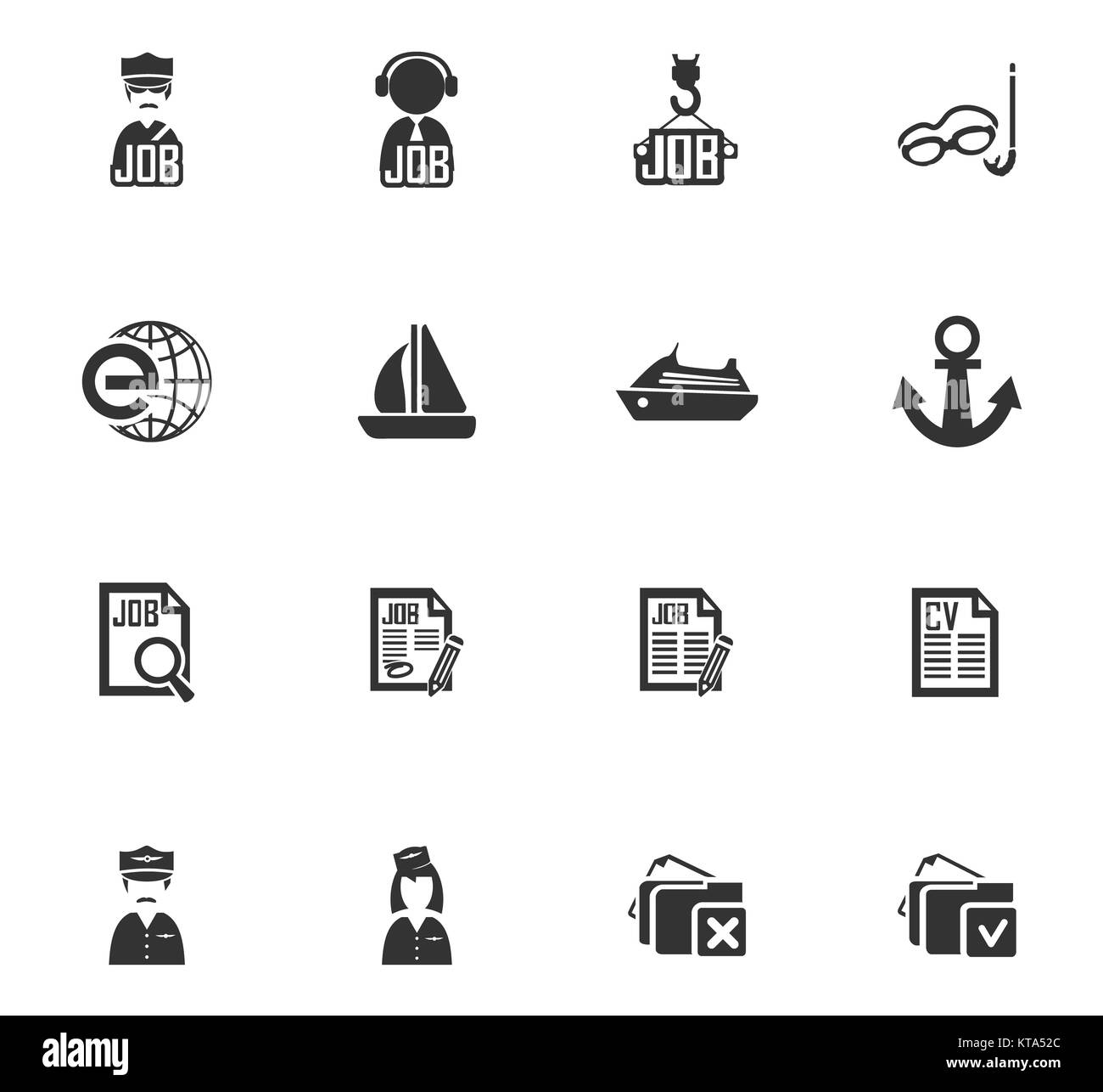 Job icons set Stock Photo - Alamy