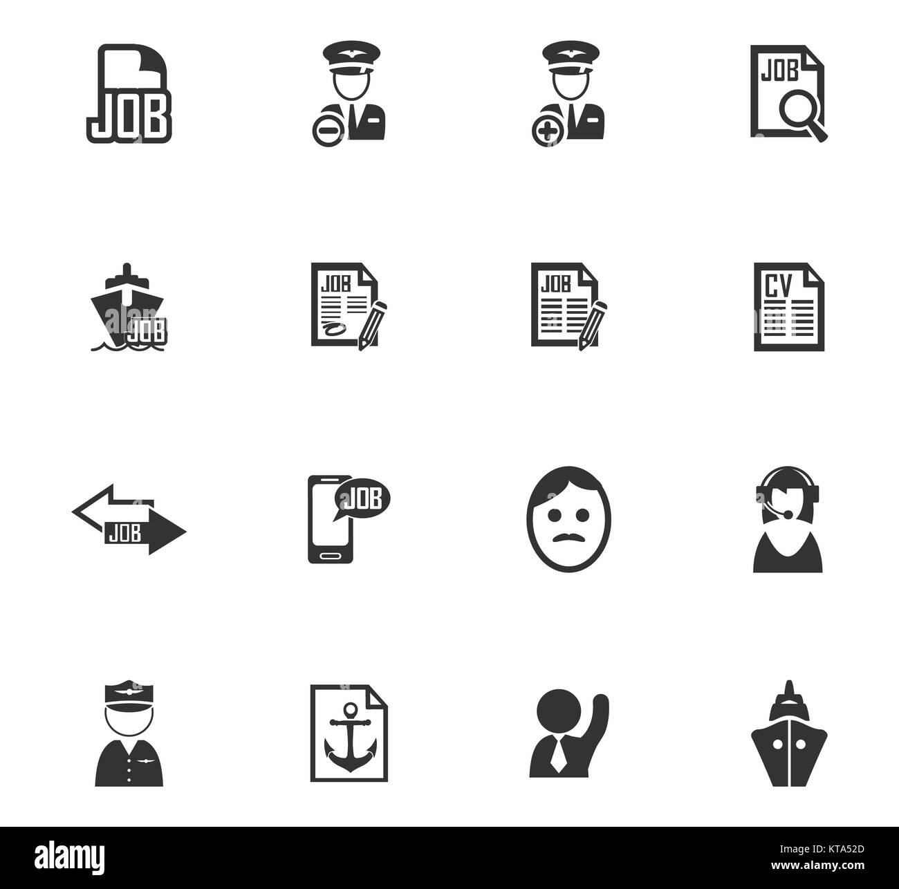 Job icons set Stock Photo - Alamy