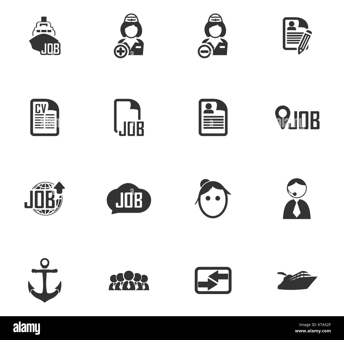 Job icons set Stock Photo - Alamy