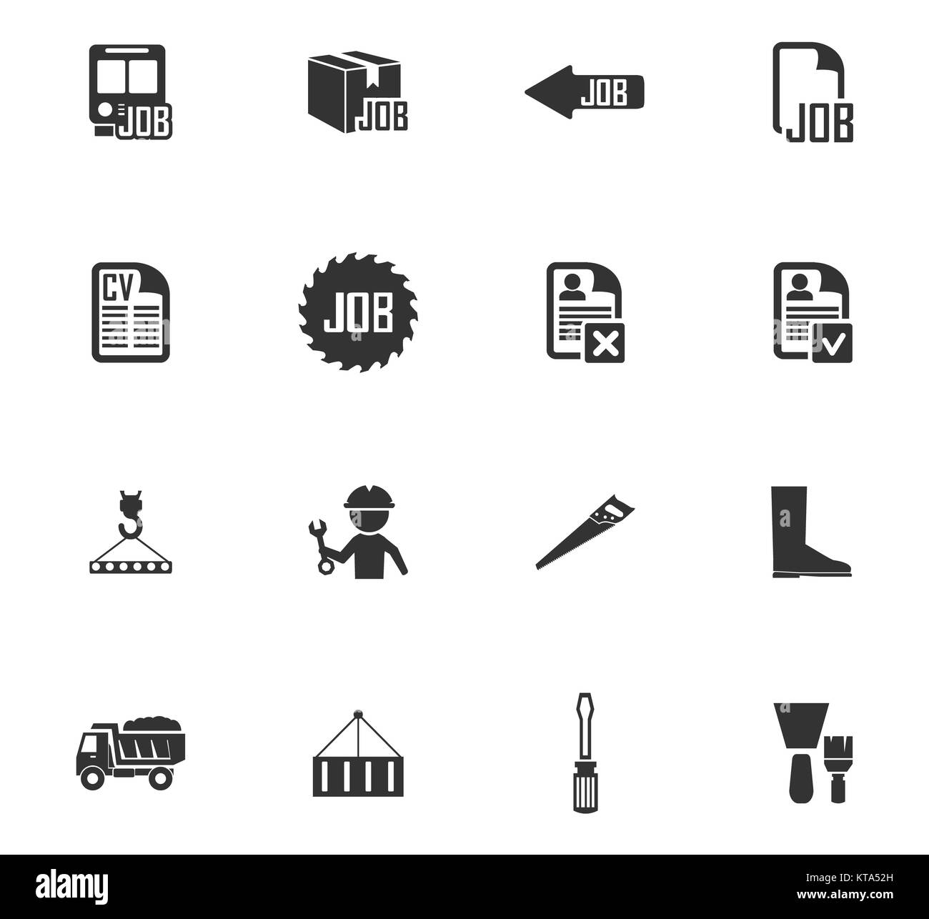 Job icons set Stock Photo - Alamy