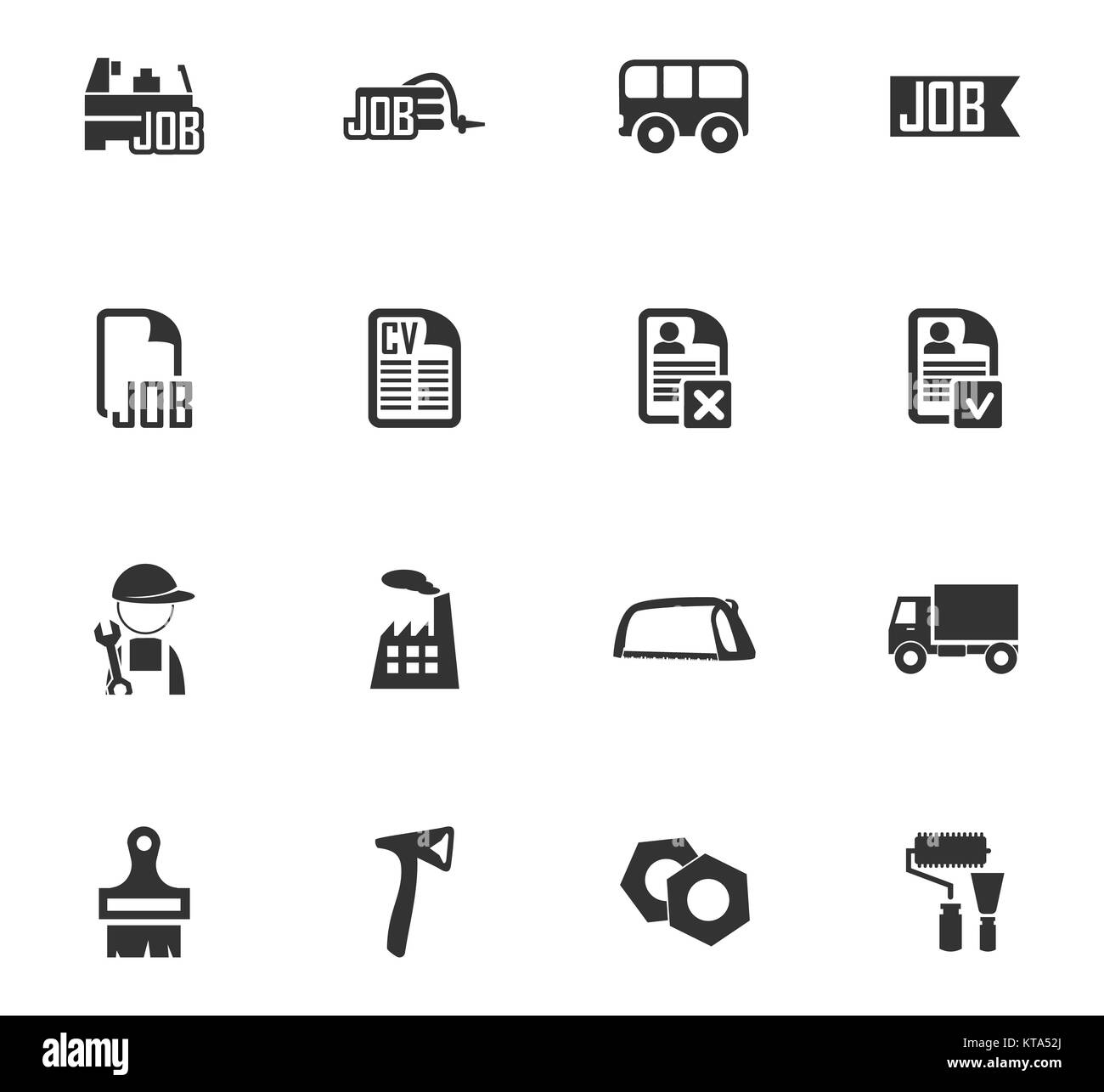 Job icons set Stock Photo - Alamy