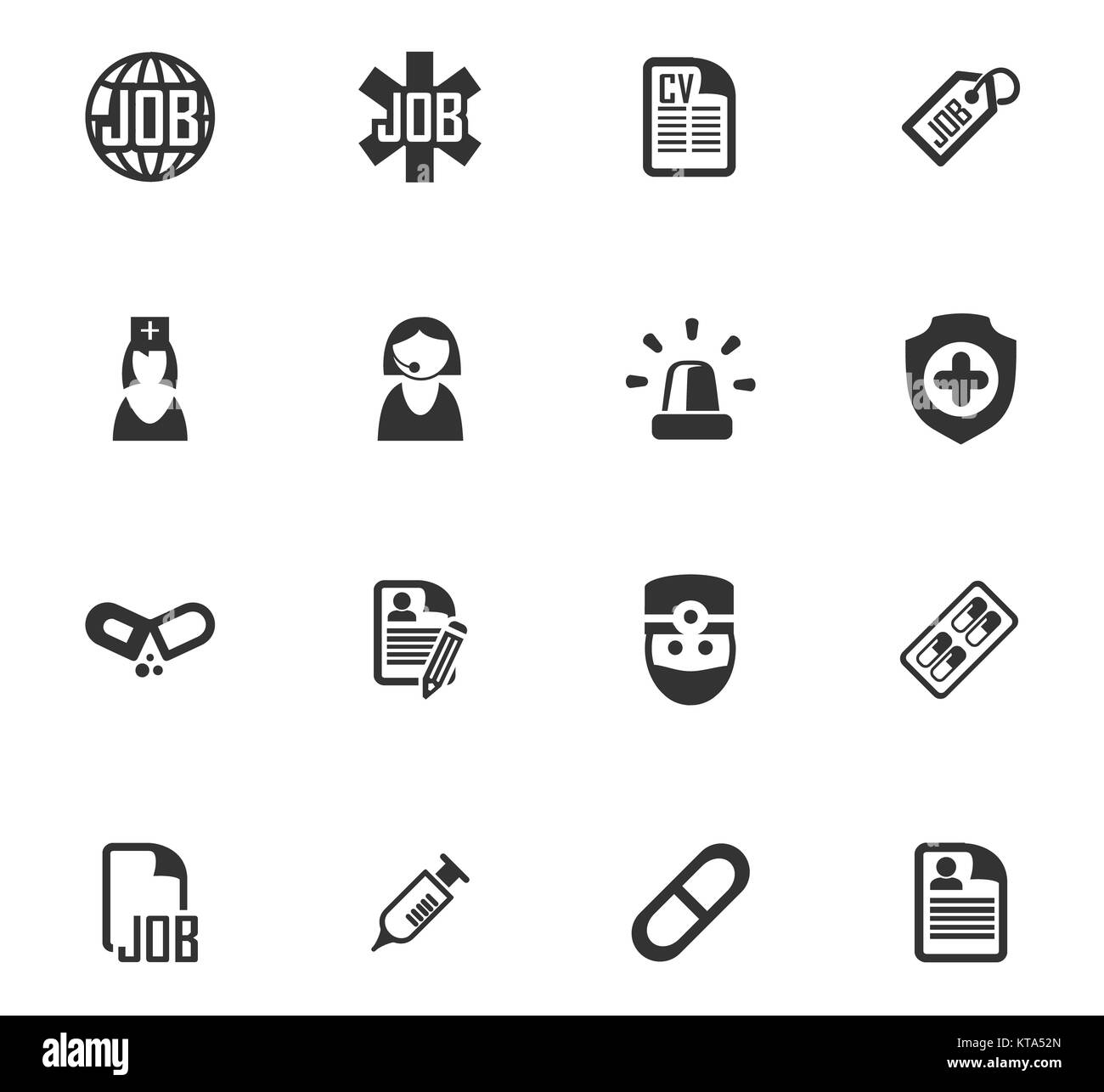 Job icons set Stock Photo - Alamy