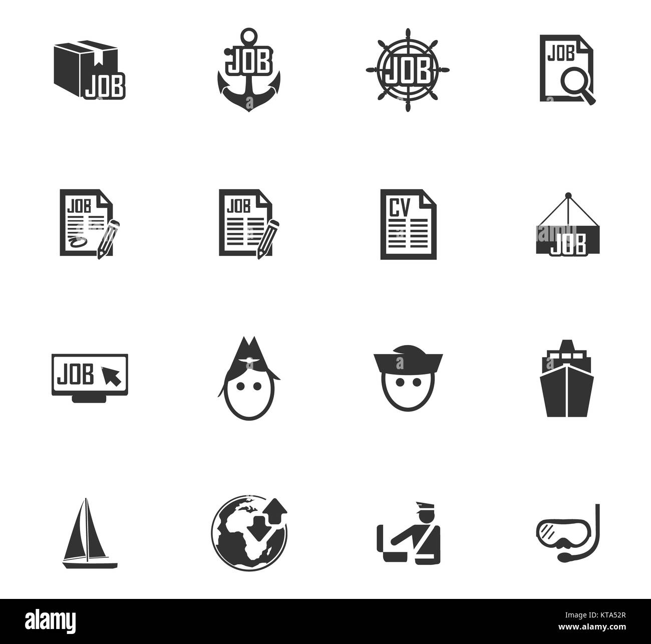Job icons set Stock Photo - Alamy