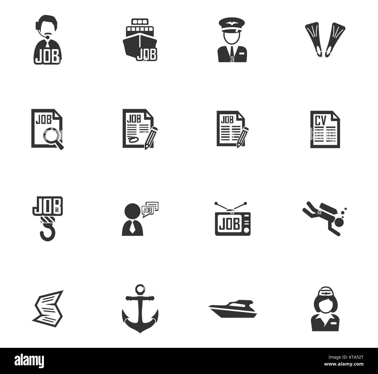 Job icons set Stock Photo - Alamy