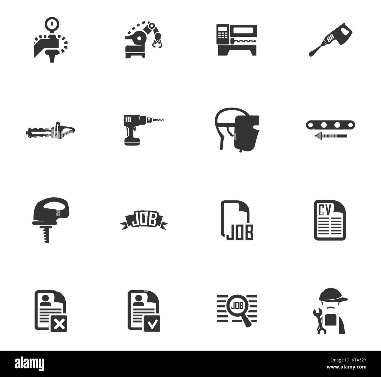 Job icons set Stock Photo - Alamy