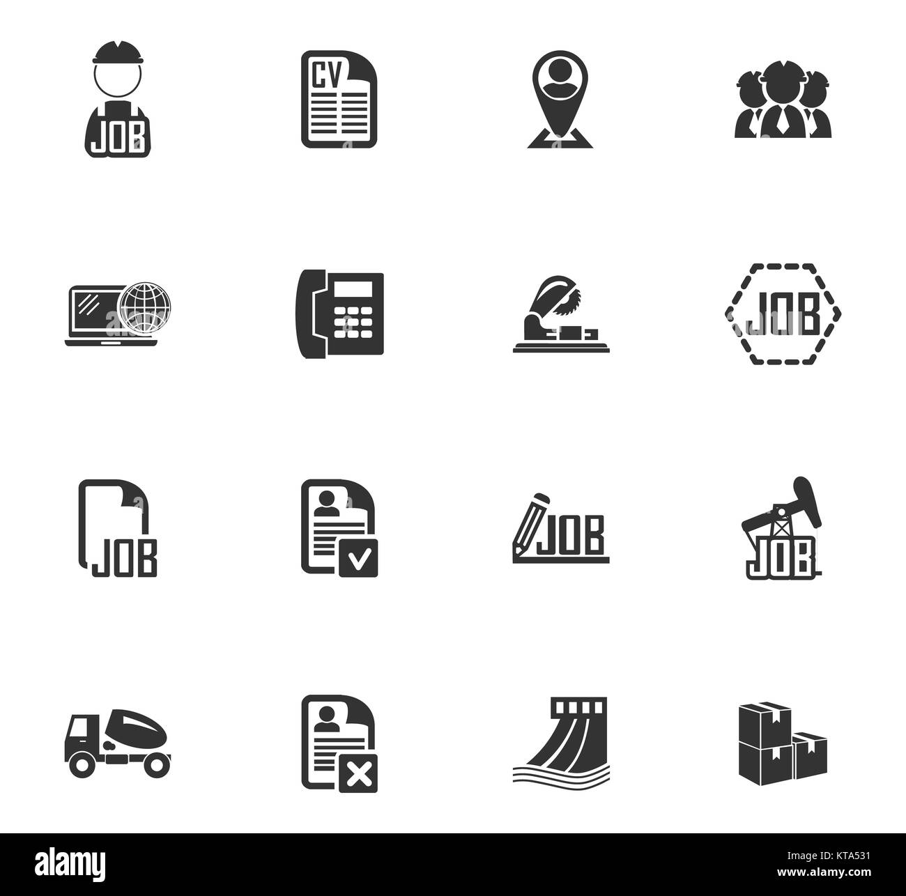 Job icons set Stock Photo - Alamy