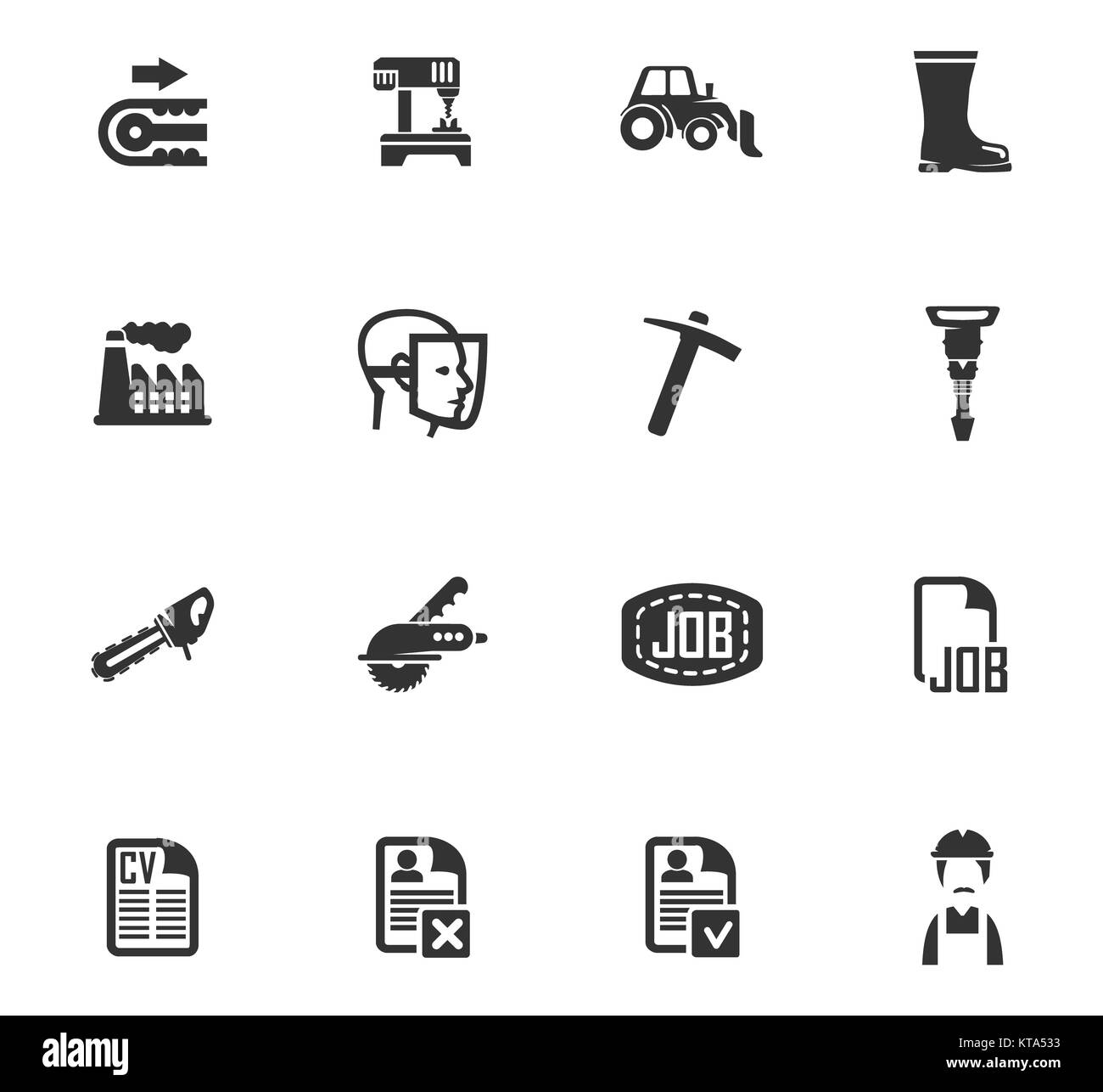 Job icons set Stock Photo - Alamy