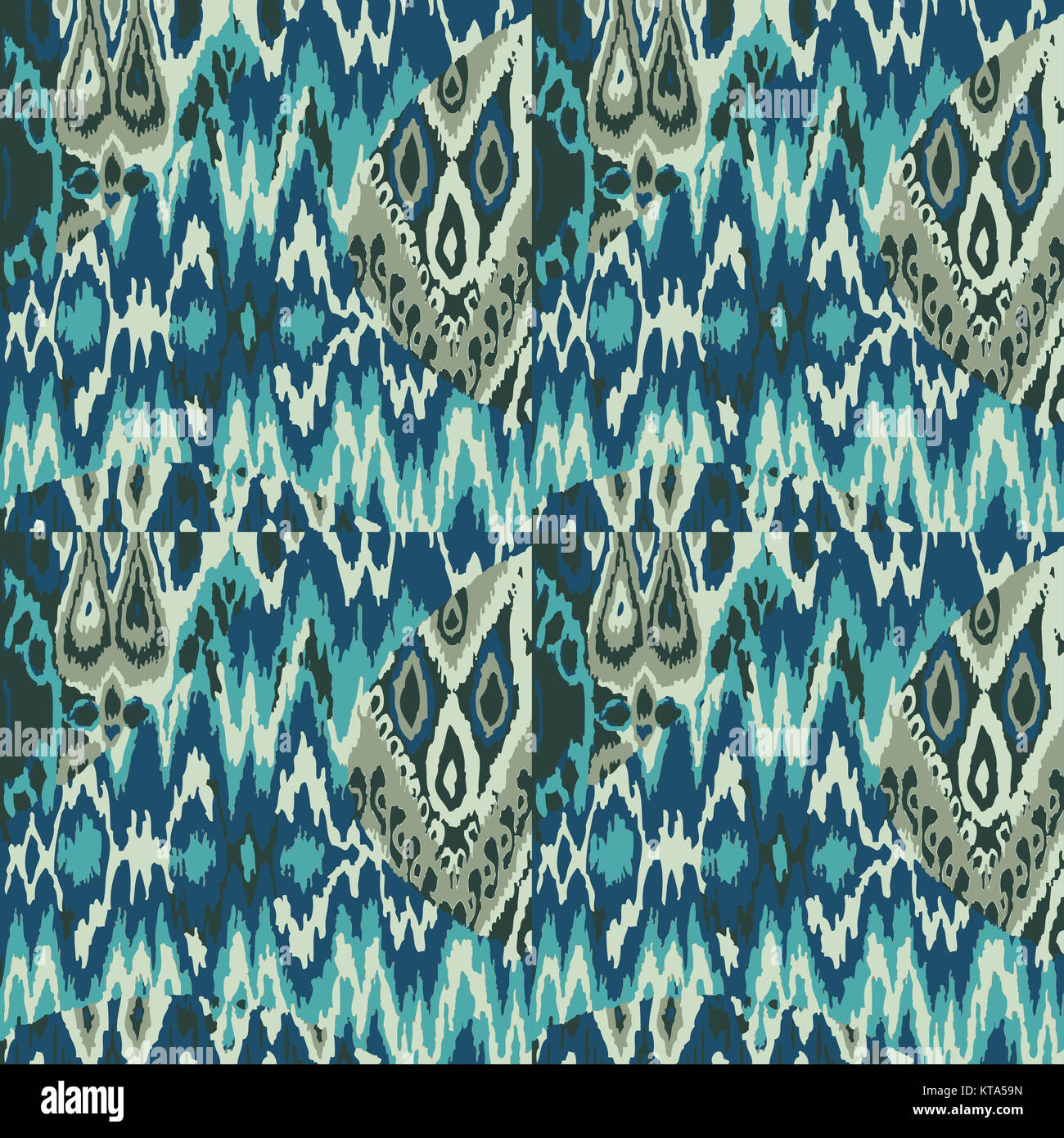 Colored seamless ethnic vector print pattern Stock Photo - Alamy