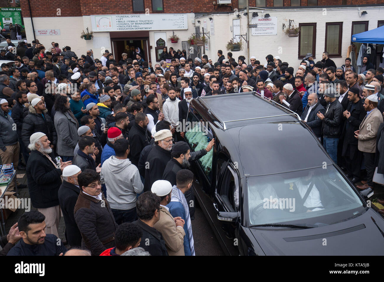 A hearse carrying the coffin of Imtiaz Mohammed leaves Birmingham ...