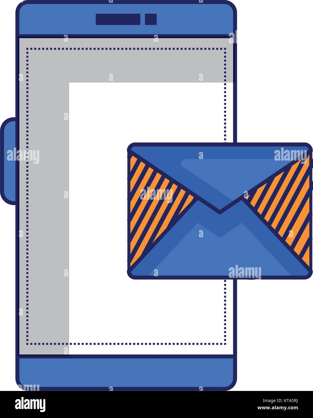 smartphone device with envelope vector illustration design Stock Vector ...