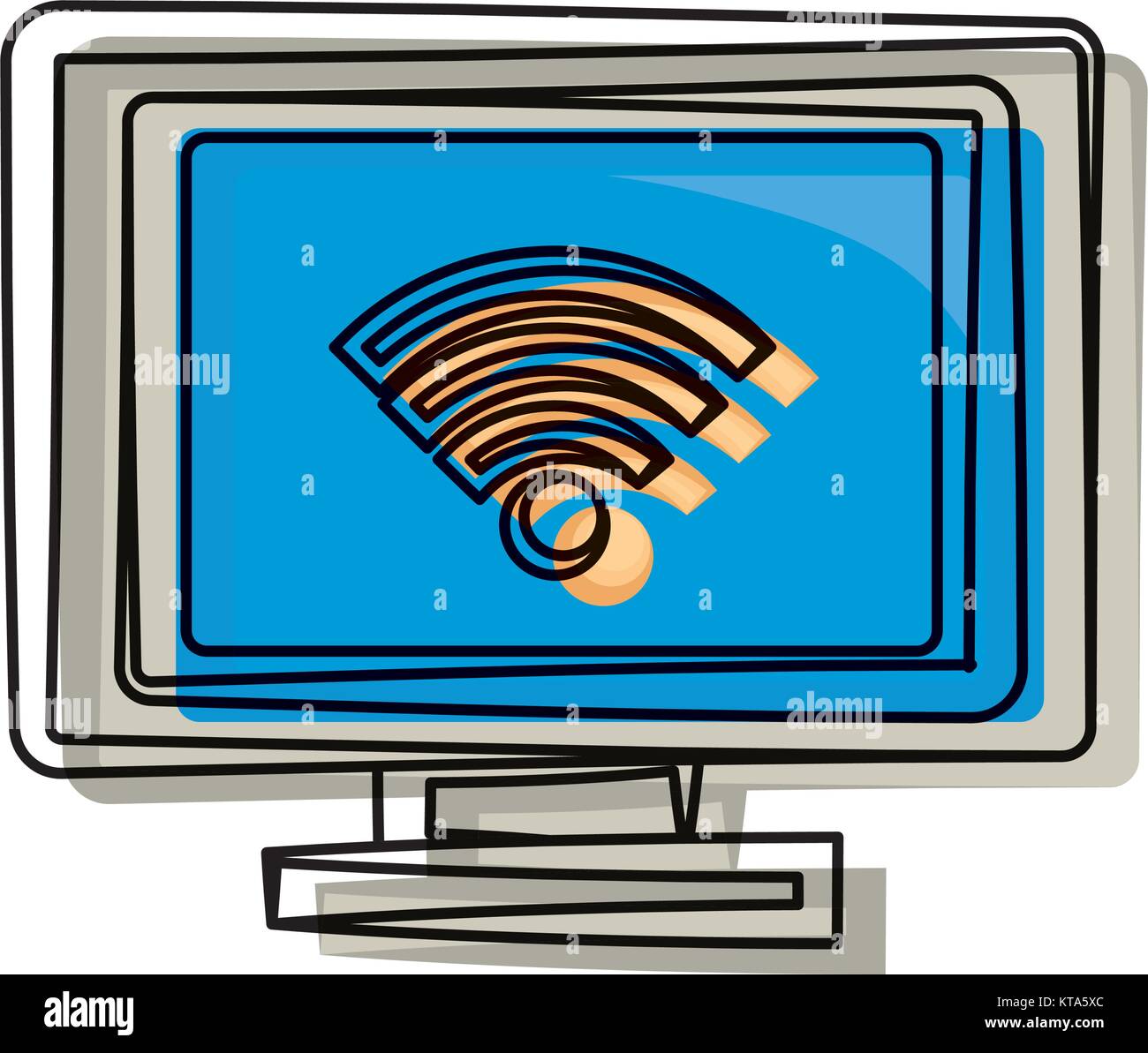 Wifi symbol on pc scree Stock Vector Image & Art - Alamy