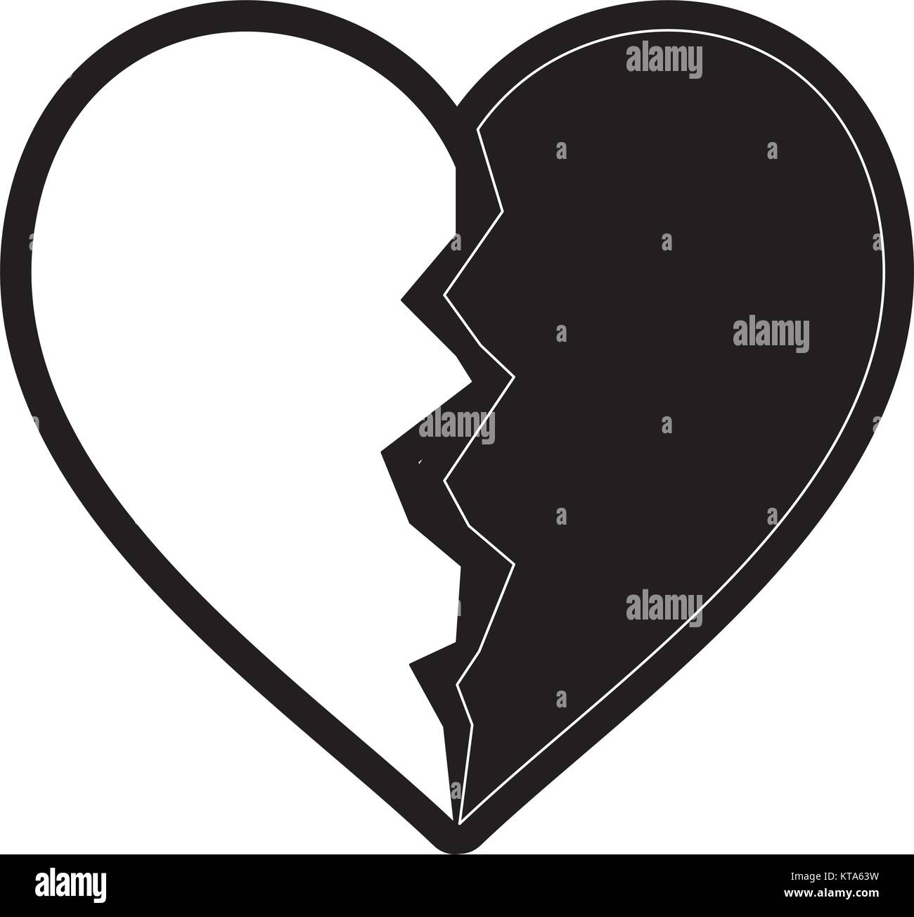 Heart broken symbol Stock Vector Image & Art - Alamy