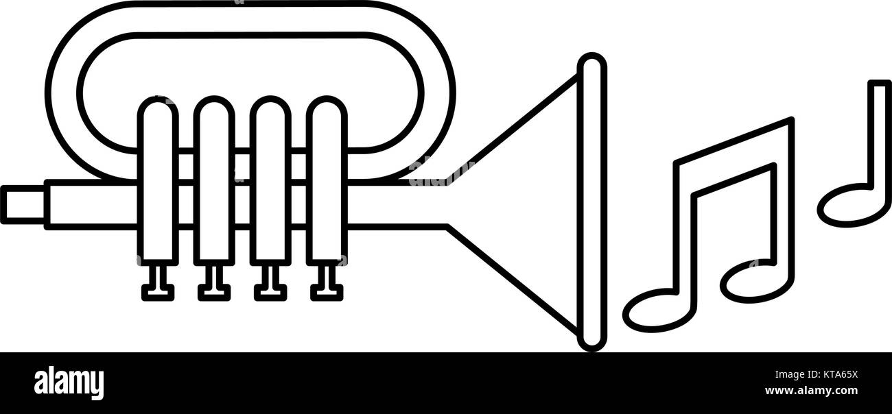 trumpet with music notes vector illustration design Stock Vector Image ...