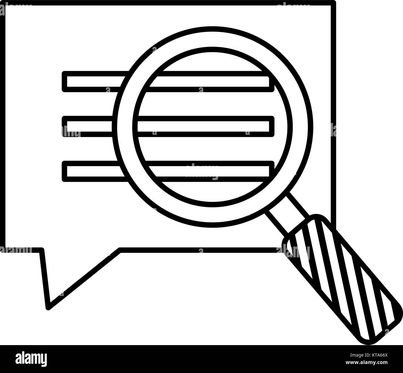 speech bubble with magnifying glass vector illustration design Stock ...