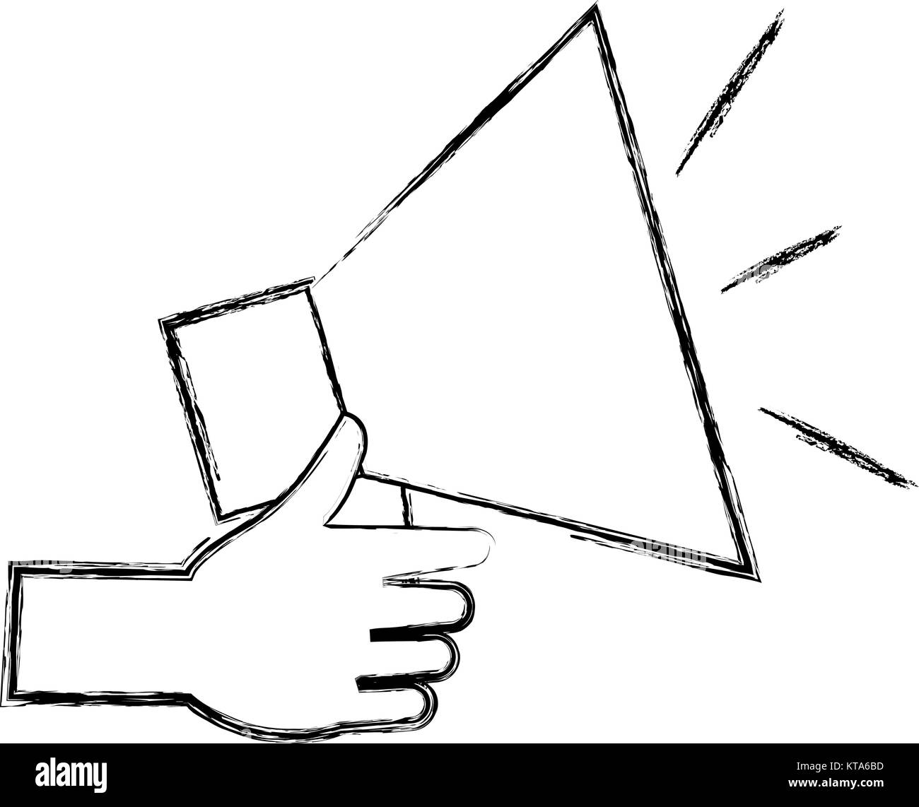 hand with megaphone sound isolated icon vector illustration design ...