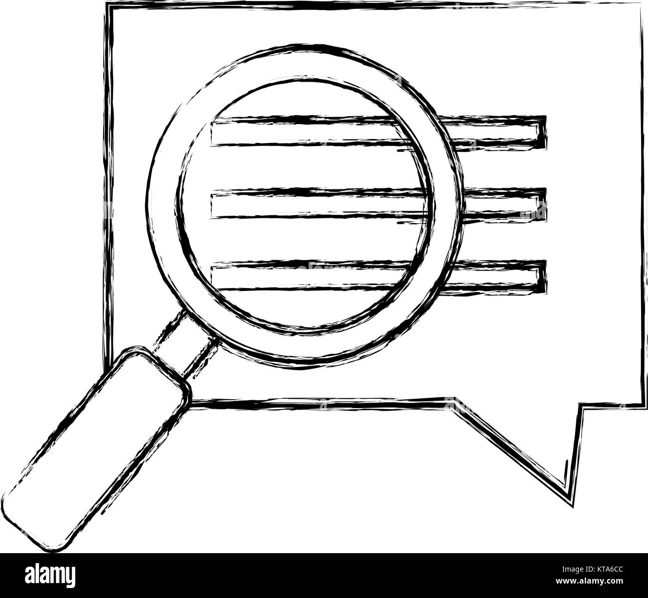 speech bubble with magnifying glass vector illustration design Stock ...
