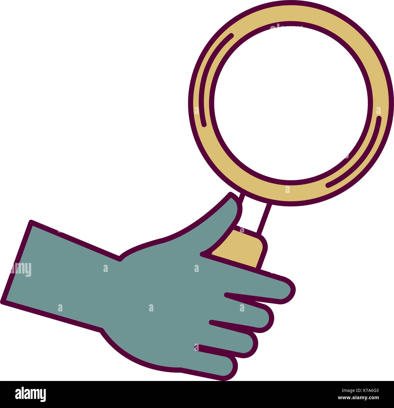 hand with magnifying glass isolated icon vector illustration design ...