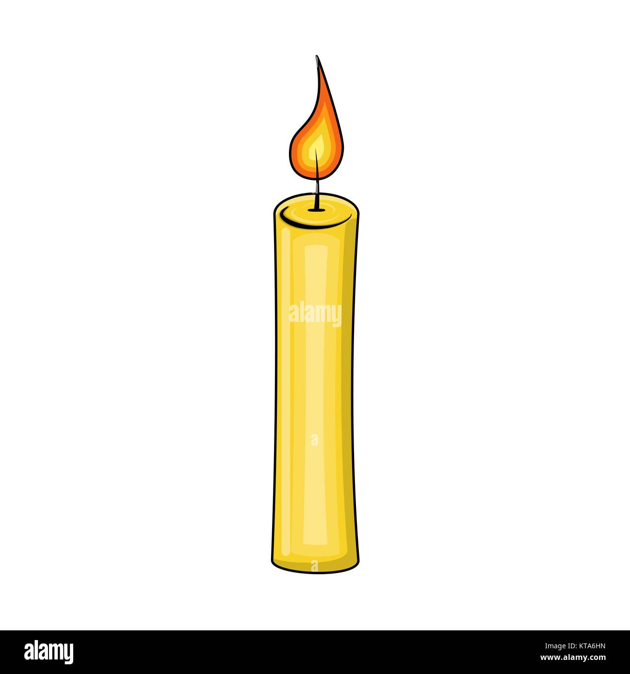 candle cartoon for christmas design isolated on white background Stock ...