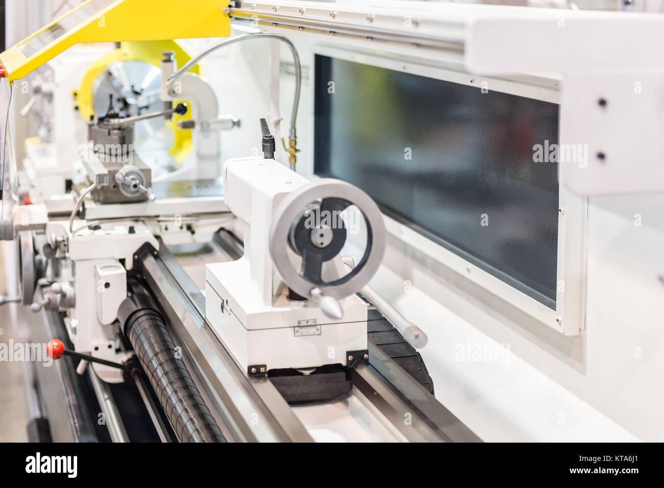 White professional modern lathe machine in the factory Stock Photo - Alamy
