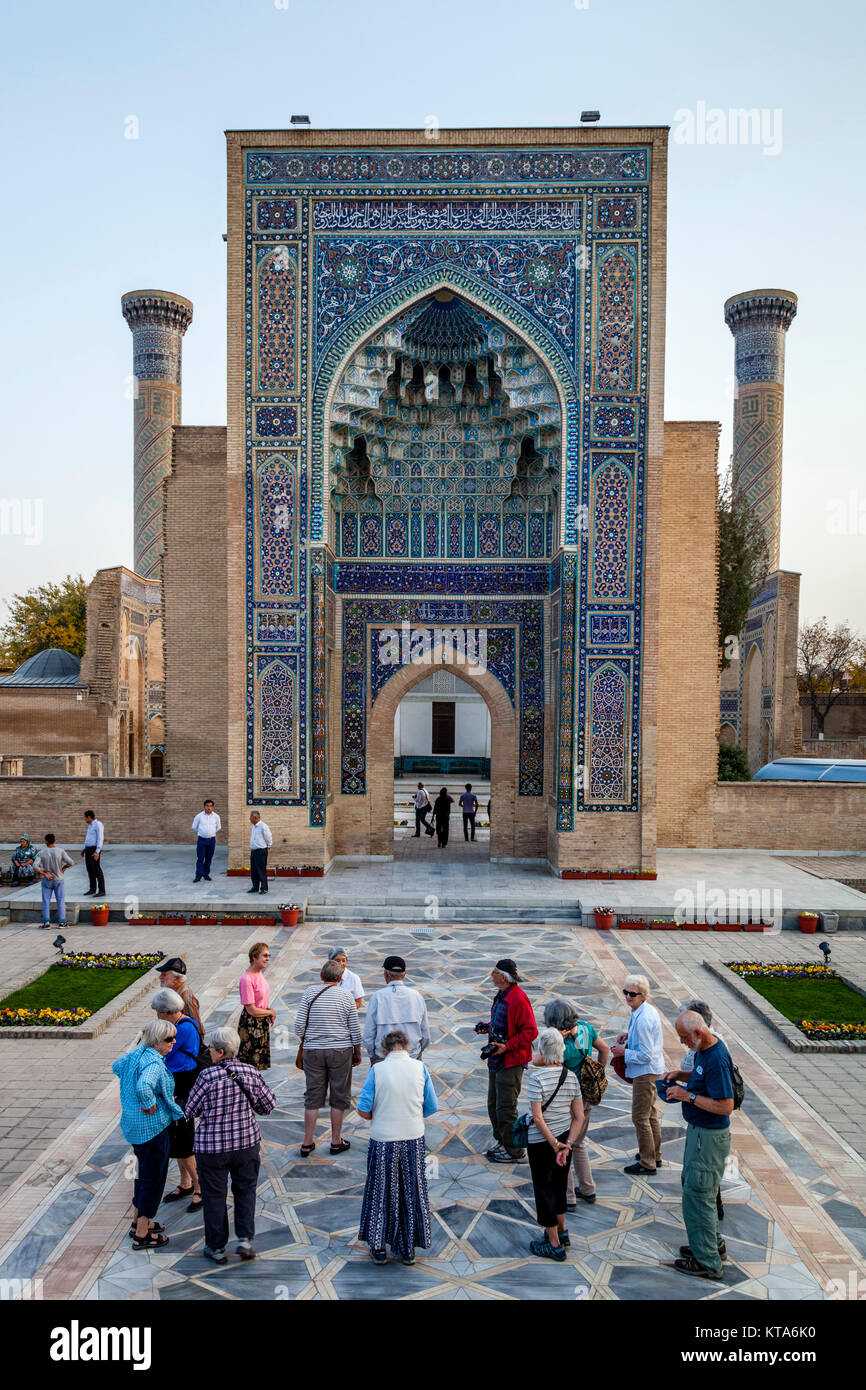 The Entrance To The Amir Temur Mausoleum, Samarkand, Uzbekistan Stock ...