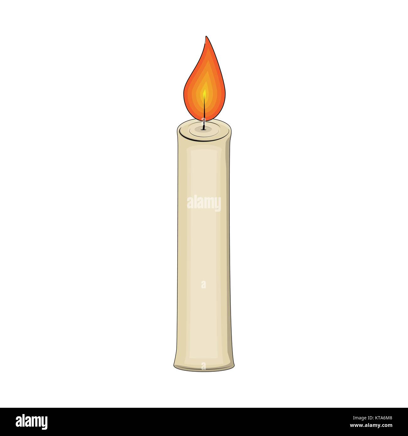 candle cartoon for christmas design isolated on white background Stock ...