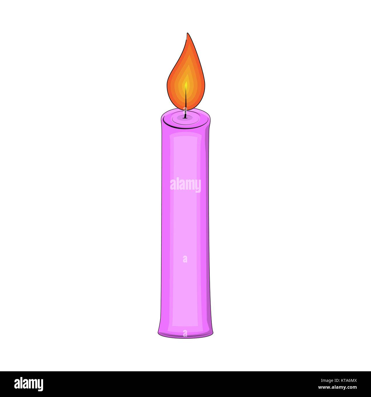 candle cartoon for christmas design isolated on white background Stock ...