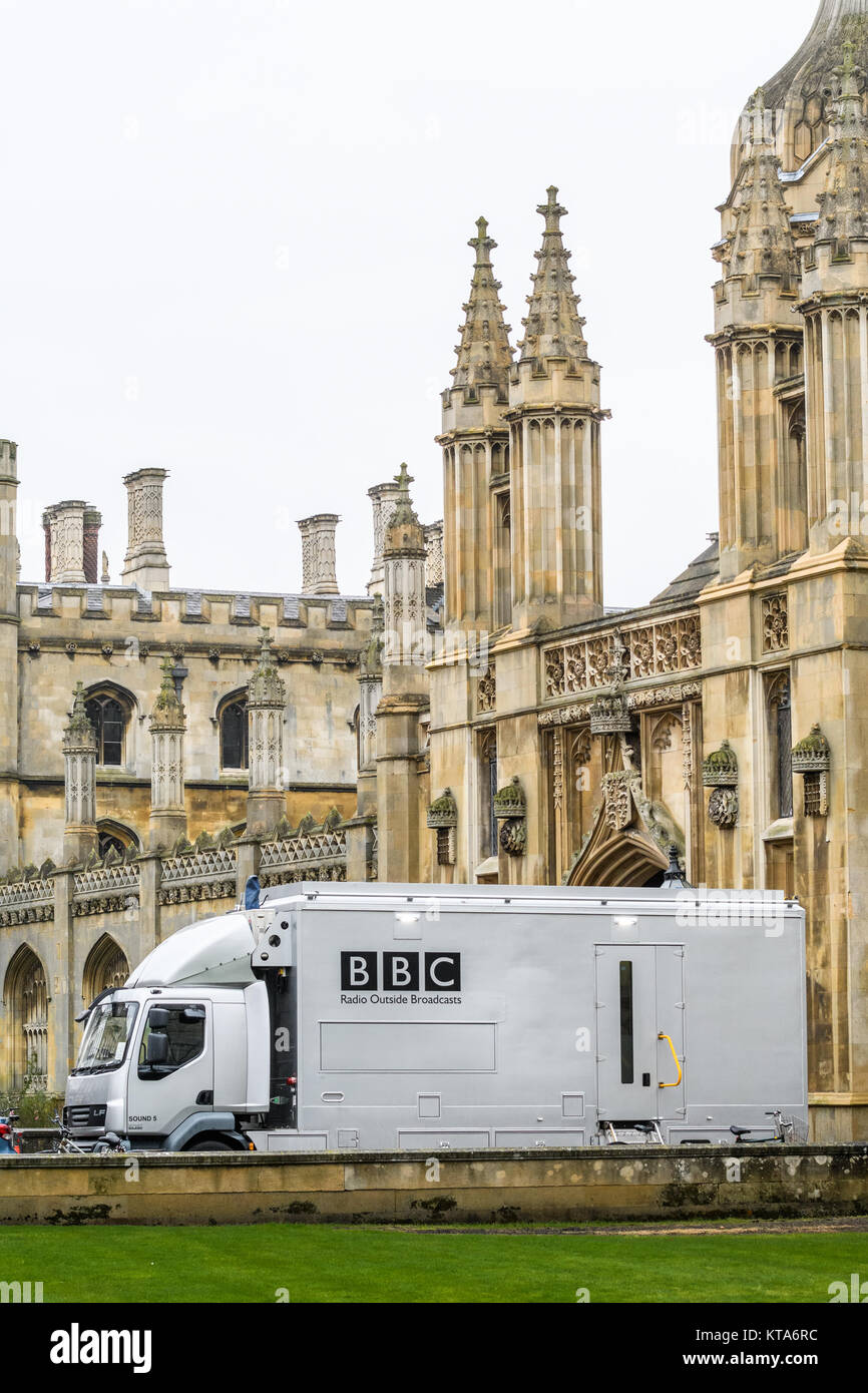 BBC outside radio broadcast van parked at King's college, university of ...