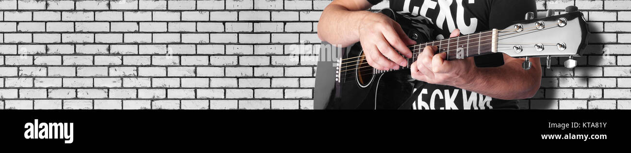 Guitar acoustic wall man musician instrument hi-res stock photography ...