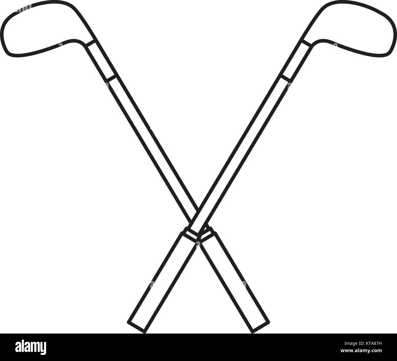 crossed golf clubs stick equipment image vector illustration Stock ...