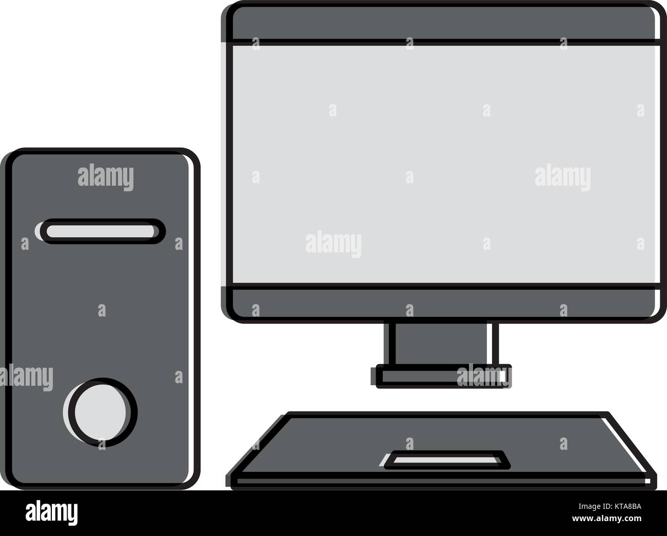 desktop computer isolated icon Stock Vector Image & Art - Alamy