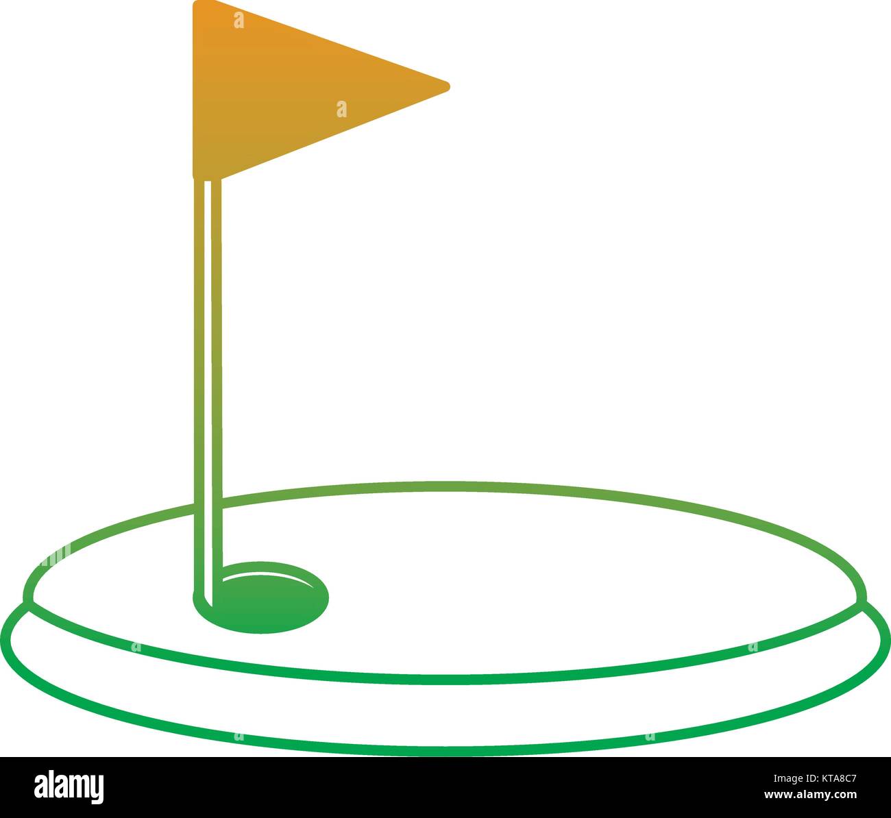 cartoon golf flag with hole grass field vector illustration Stock ...
