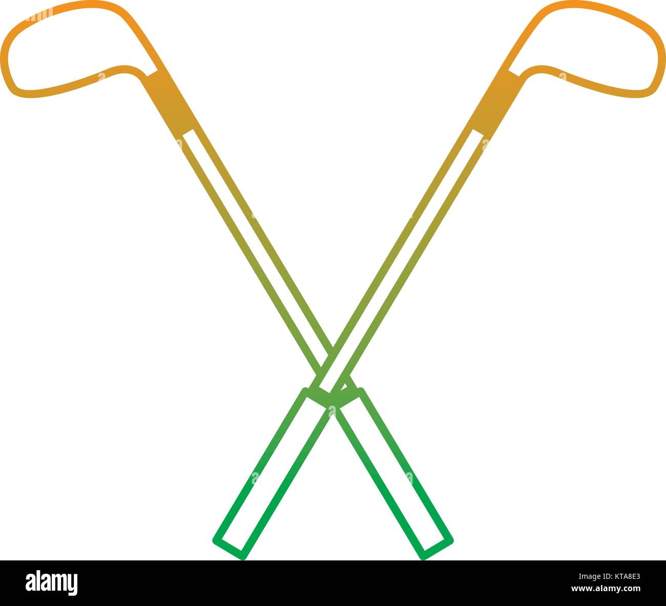 crossed golf clubs stick equipment image vector illustration Stock ...