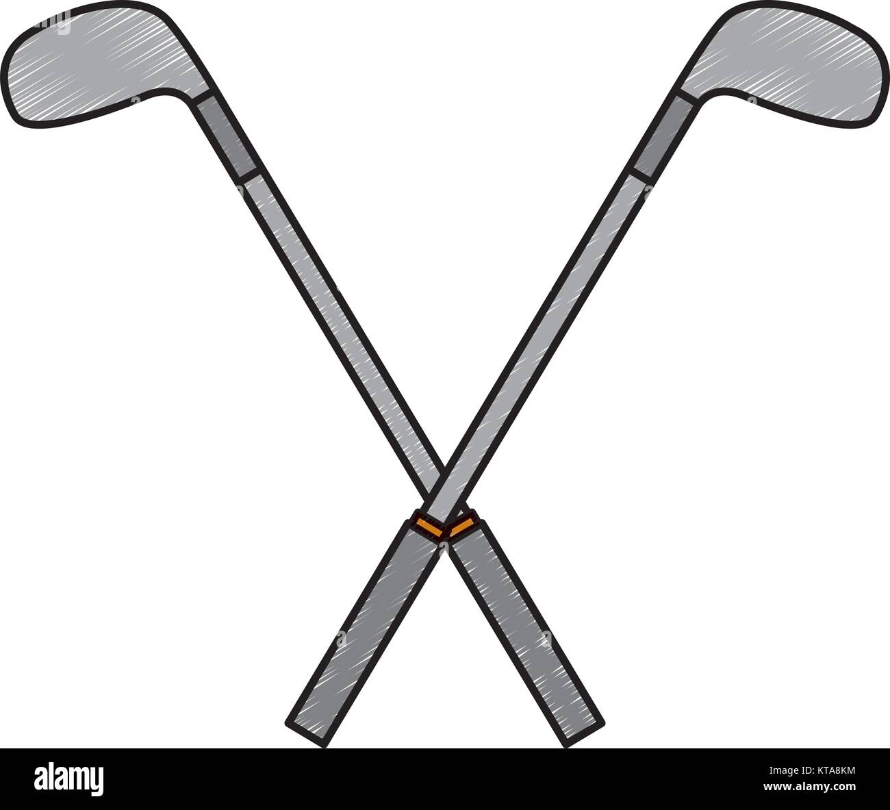 crossed golf clubs stick equipment image vector illustration Stock ...